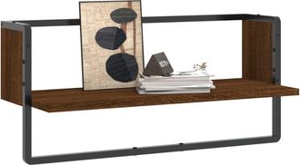 Generic Schweberegal Regal mit Stange, Wandregal, H&auml;ngeregal mit viel Stauraum, Wandboard, B&uuml;cherregal f&uuml;r Wohnzimmer/Badezimmer(Grau Sonoma 30x25x30 cm) (65 