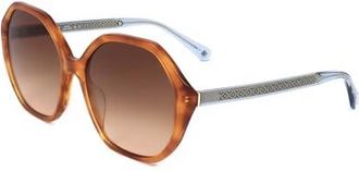 Kate Spade New York Kate Spade Waverly/g/s EX4/HA BROWN HORN Sunglasses Womens Acetate, Standard, 57