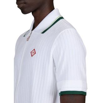 Casablanca Polo zipp&eacute; en coton m&eacute;lang&eacute;