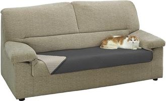 Estoralis | AVA | Sofaauflage | Wendbarer gesteppter Stoff - dient als Haustierbett | Farbe - Grau/Anthrazit | 100% haustierfreundliches Größe 65x180 cm. Schutz