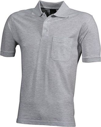 James & Nicholson Polo classique avec poche, pour homme, Ash, Large