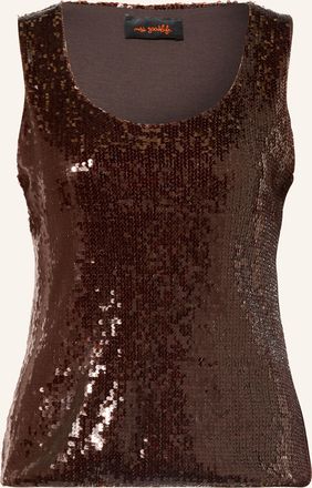 Miss Goodlife Miss Goodlife Top Glamour Glow Mit Pailletten braun