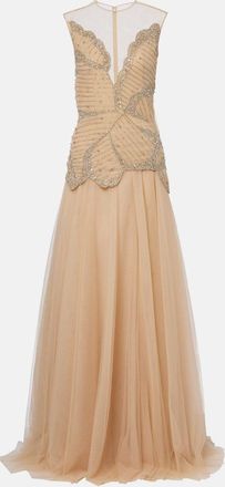 Costarellos Verzierte Robe Arabella aus T&uuml;ll