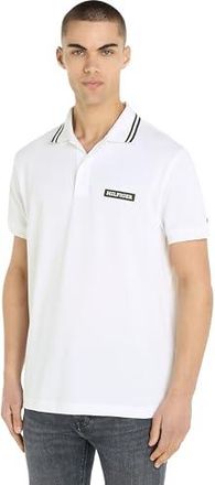 Tommy Hilfiger MONOTYPE Badge REG Polo MW0MW33583 Manches Courtes, Blanc (White), L Homme