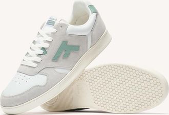 Faguo Baskets blanc et vert clair cuir - PALMER