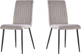 Habitat et Jardin 2er-Set Samtst&uuml;hle Henley - Hellgrau