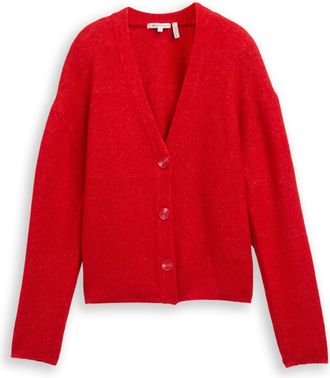 Tom Tailor Tom Tailor Denim Damen 1048350 Cardigan Mit V-Ausschnitt, 12880 - Brilliant Red, S EU