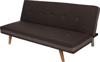 Mendler 3er-Sofa Herstal, Couch Schlafsofa G&auml;stebett Bettsofa 177cm - Textil, braun