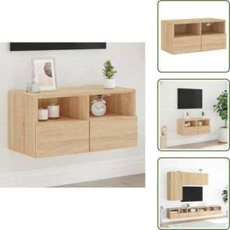 vidaXL The Living Store - Meuble tv mural ch&ecirc;ne sonoma 60x30x30 cm bois ding&eacute;nierie - Armoire Tv Murale - Meuble Tv Suspendu - Meuble Tv Design - Rangement