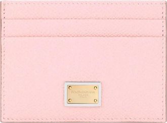 Dolce & Gabbana Femme, Accessoires, Rose, Taille: ONE Size Porte-cartes en cuir de veau