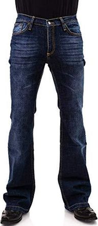 Comycom Comycom Jean Bootcut Break pour homme - Bleu fonc&eacute; - Pantalon en jean avec &eacute;vasement bootcut, bleu fonc&eacute;, 33W x 36L