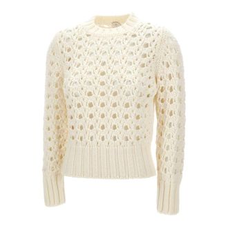Eleventy Rundhals-Pullover mit Lochmuster - - Knitwear - Damen - Wei&szlig; - S