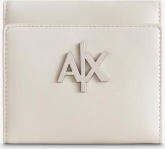 A|X Armani Exchange Womens Melrose, Embossed Logo,Bi-Fold Wallet,White,One Size