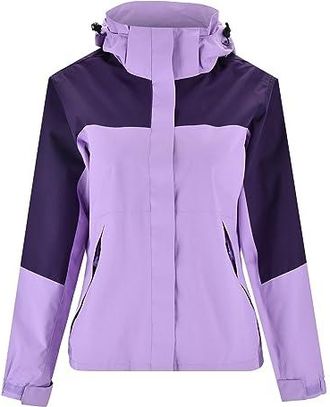 Generic Vestes coupe-vent pour femmes, veste dext&eacute;rieur de couleur unie, l&eacute;ger, coupe-vent, manteau &agrave; capuche &eacute;l&eacute;gant 2026, violet, M