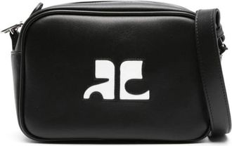 Courr&egrave;ges Hobo Bags - Smooth-Grain Calf Leather Bag - Gr. unisize - in Schwarz - f&uuml;r Damen