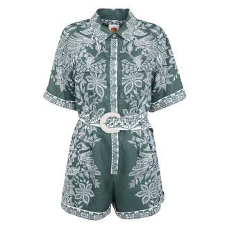 Farm Rio Farm Rio, Femme, Combinaisons et Ensembles, Vert, Taille: 36 FR Miranda Belted Romper