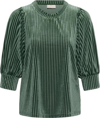 Kaffe KAcaca Velour Blouse - Femme - Blouses et Chemises - Vert - Taille: 36 FR