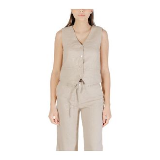 Only Vests - - Tops - Damen - Beige - 2XS