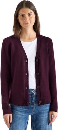 Cecil 2515402 Cardigan Doux &agrave; col en V, Rouge Eggplant, XL Femme