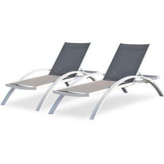 DCB Garden Dcb Garden - barcelona - Set mit 2 Sonnenliegen, Aluminium und Textilene