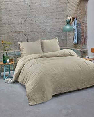 Blckout Alabama Bettbezüge beige, Leinen, 240 x 200/220 cm