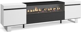 Skraut Home | TV-Schrank, Lowboard | f&uuml;r Wohnzimmer und Esszimmer | 200x57x35cm | F&uuml;r TV-Ger&auml;te bis zu 80 | Elektrokamin. Ma&szlig;e | Industriedesign | Moderner Stil |