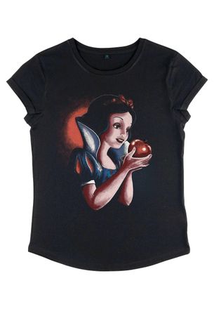Disney Damen Snow White Deep Stare Womens Organic Rolled Sleeve T-Shirt, Schwarz, S