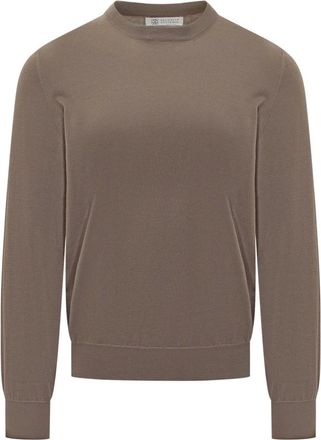 Brunello Cucinelli Homme, Pulls, Brun, Taille: 2XL Pull ras du cou