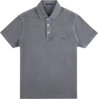 Fay Homme, Tops, Gris, Taille: M Polo en jersey de coton