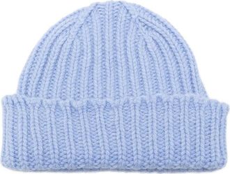 Le Bonnet LBL-025 Ribbed Knit Wool Blend Beanie - Blue