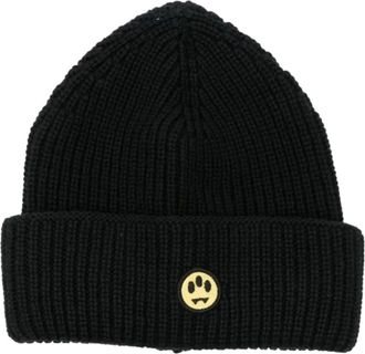 Barrow Barrow, Homme, Accessoires, Noir, Taille: ONE Size Bonnet c&ocirc;tel&eacute; en tricot