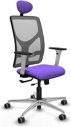 Piqueras y Crespo Verstellbarer Rollstuhl mit wei&szlig;en und schwarzen Armlehnen, h&ouml;henverstellbare Lendenwirbelst&uuml;tze und festes Kopfteil, ausgestattet mit Syncro/Traslack