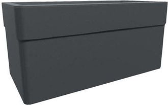 Eda Jardiniere - carel - Gris anthracite - 63 l - 78 x 39 x H.39 cm Avec roulettes - Ext&eacute;rieur ou int&eacute;rieur