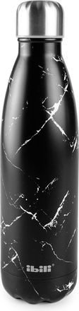 Ibili Thermokanne Black Marble, 500 ml, Edelstahl 18/10, wiederverwendbar