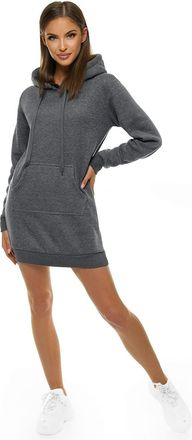 OZONEE Damen Hoodie Kapuzenpullover Lang Sweatjacke Sweatkleid Winterkleid Herbstkleid Kleid Sweatshirt Sweatshirtkleid Kapuzenjacke Kapuzenpulli Kapuze Lang