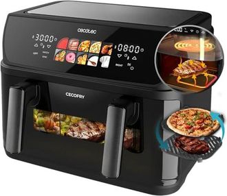 Cecotec Hei&szlig;luftfritteuse ohne &Ouml;l - 10L - Grill - Doppelwiderstand - Air Fryer Cecofry&Grill Duoheat 10000. 2800W, bewegliche Trennwand, Temperaturregelung 40