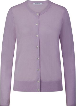 Peter Hahn Strickjacke Rundhals-&shy;Ausschnitt Peter Hahn lila