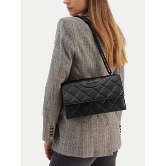 Tory Burch Handtasche Tory Burch Fleming Soft Grain Convertible Shoulder Bag 169791 Schwarz