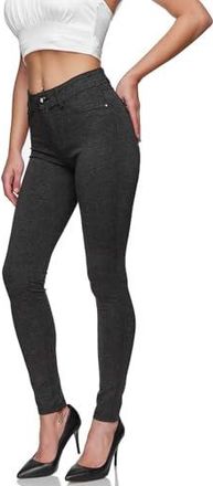 Glamexx24 Femmes Stretch Taille Haute Skinny Pantalon en Jean Mélange de Tissus