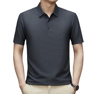 Generic Promptandia Chemise &agrave; manches courtes pour homme, respirante, confortable, confortable et cool en soie glac&eacute;e pour homme, Gris de haute qualit&eacute;, XXL