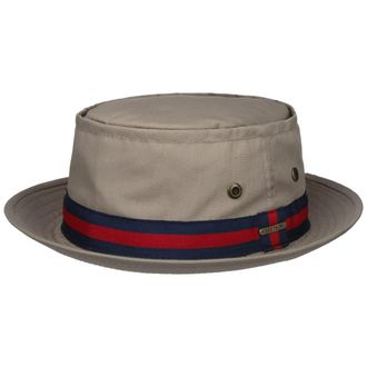 Stetson Classic Band Pork Pie Stoffhut Herren UV-Schutz Fr&uuml;hling Sommer beige M (56-57 cm)