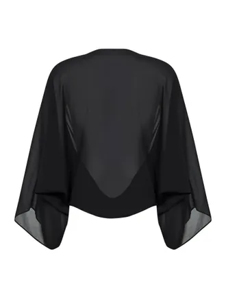 Maison Margiela Womens Black Draped Cropped Top Polyester Tops