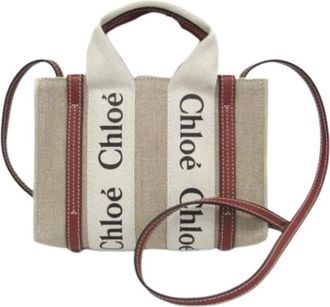 Chlo&eacute; Sac bandouli&egrave;re mini Woody Pre-owned - Femme - Pre-owned - Beige - Taille: ONE Size