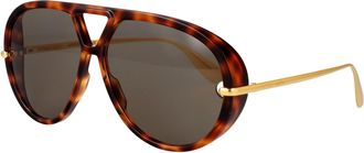 Bottega Veneta Unisex Sunglasses Bv1274s Gold Acetate