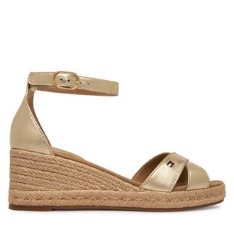 Tommy Hilfiger Espadrilles Tommy Hilfiger Metalic Crossover Strap FW0FW09333 Goldfarben