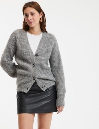 La Redoute Collections Gilet Col V Alpaga M&eacute;lang&eacute; Signature Gildas