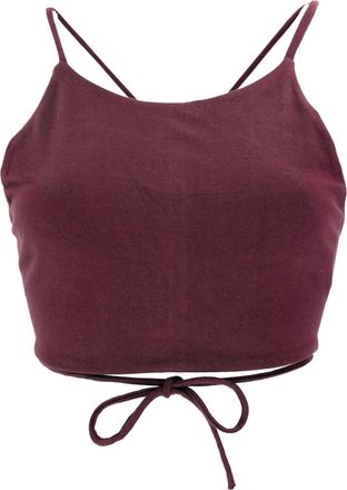 Guru Shop Goa Psytrance Bikini Top, Boho Top, Pixi Top, Yogatop, Bindetop - Bordeauxrot, Damen, Baumwolle, Size:S/M