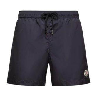 Moncler Homme, Shorts, Bleu, Taille: L Logo Patch Swim Shorts