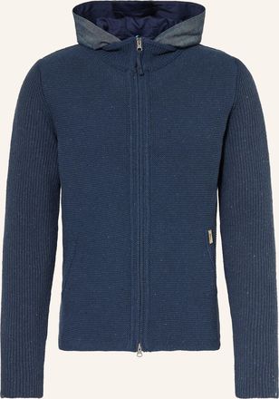 Luis Trenker Strickjacke Luwallace Mit Abnehmbarer Kapuze blau