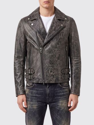 Diesel Blouson de motard L-Eon-CJCM en cuir effet us&eacute; avec boucle